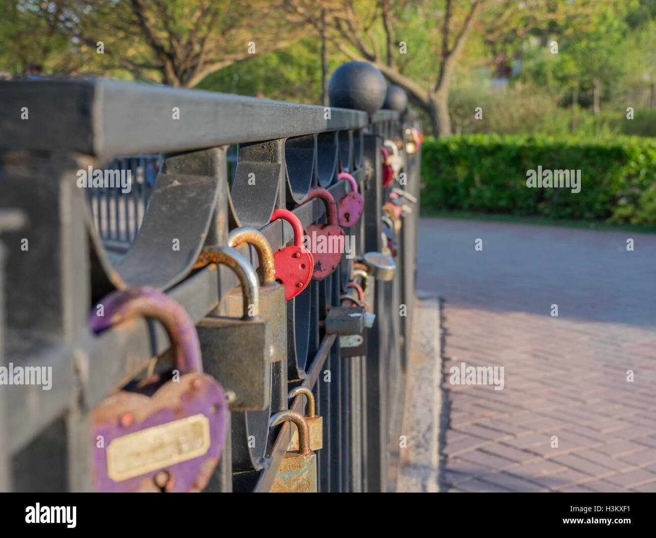 Railing attached to fence hi-res stock photography and images - Alamy