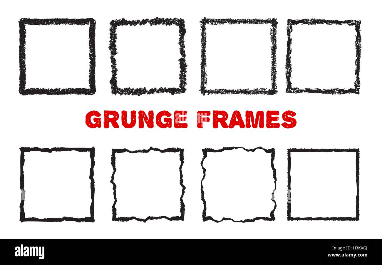 Crayon square frames isolated on white Stock Vector Image & Art - Alamy