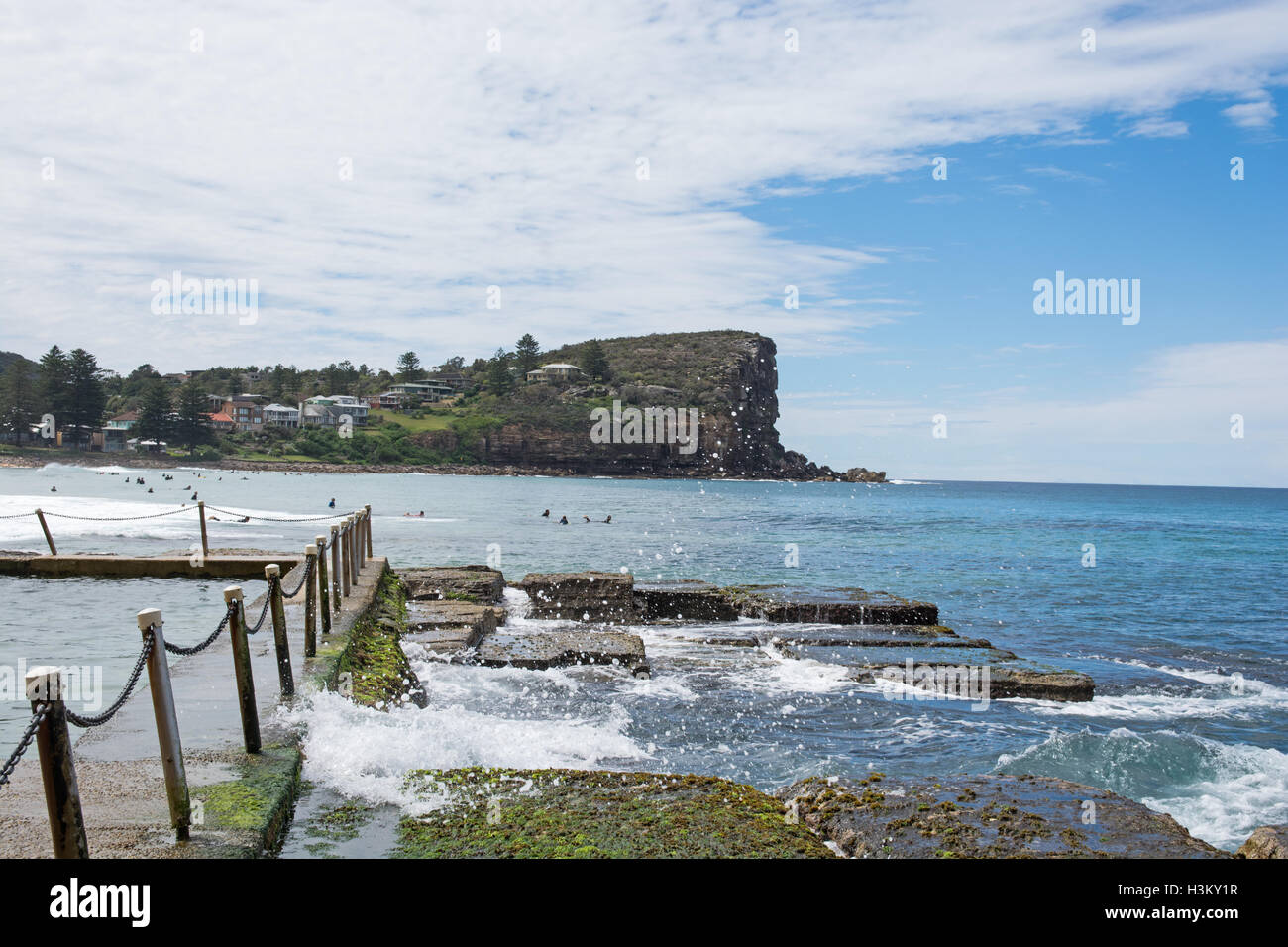 Avalon Beach and part of rock pool, Australia Stock Photo - Alamy