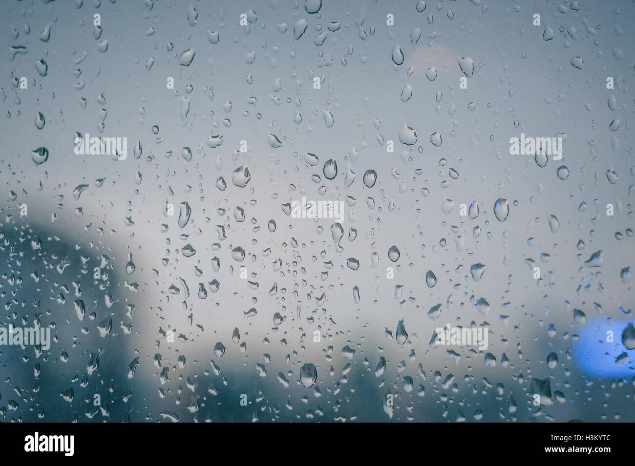 Rain Drops On Clear Window Stock Photo - Alamy