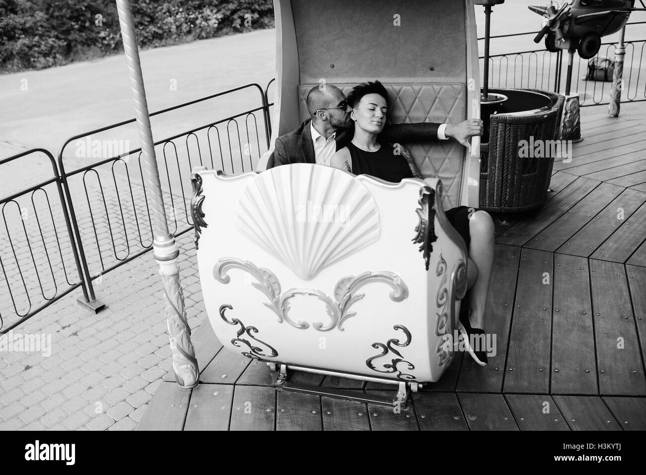 Happy smiling friends man woman Black and White Stock Photos & Images ...