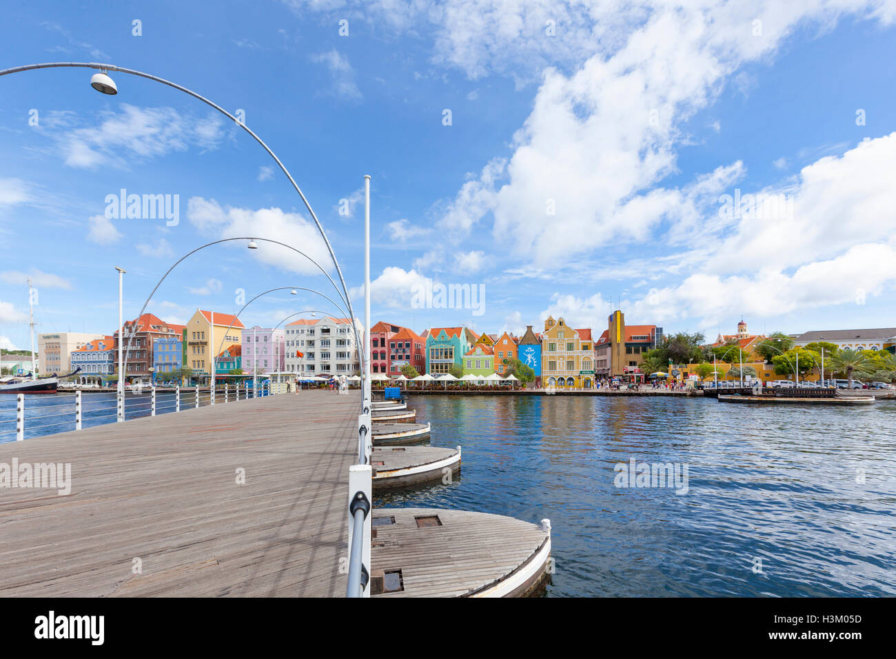 Handelskade waterfront at Punda, Willemstad, Curacao, seen from Queen ...