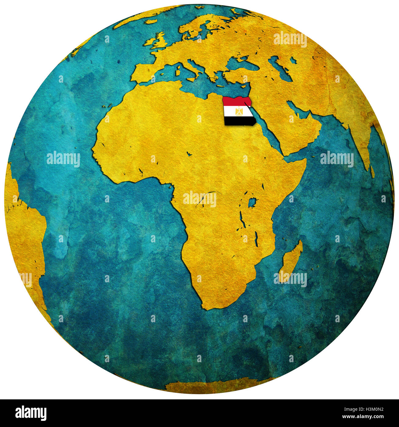 egypt territory with flag on map of globe Stock Photo - Alamy