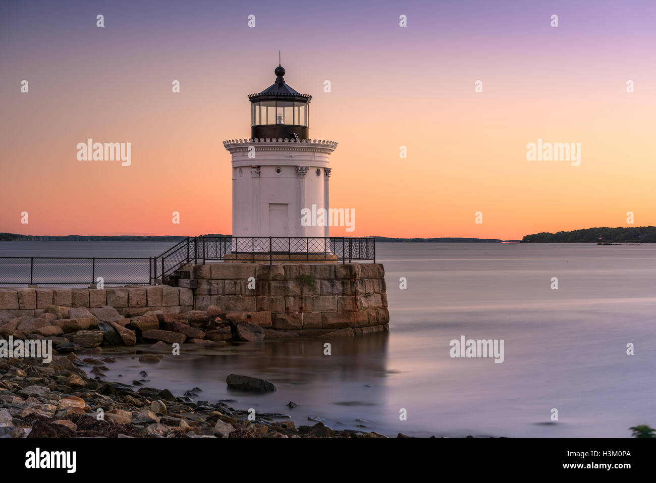 South Portland, Maine, USA at the Portland Breakwater Light Stock Photo ...