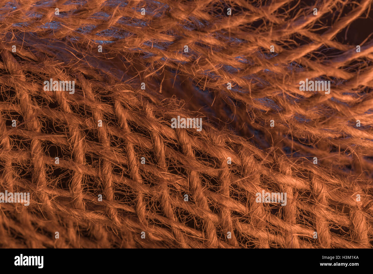 Macro-photo of natural fibre, jute burlap sacking material showing ...
