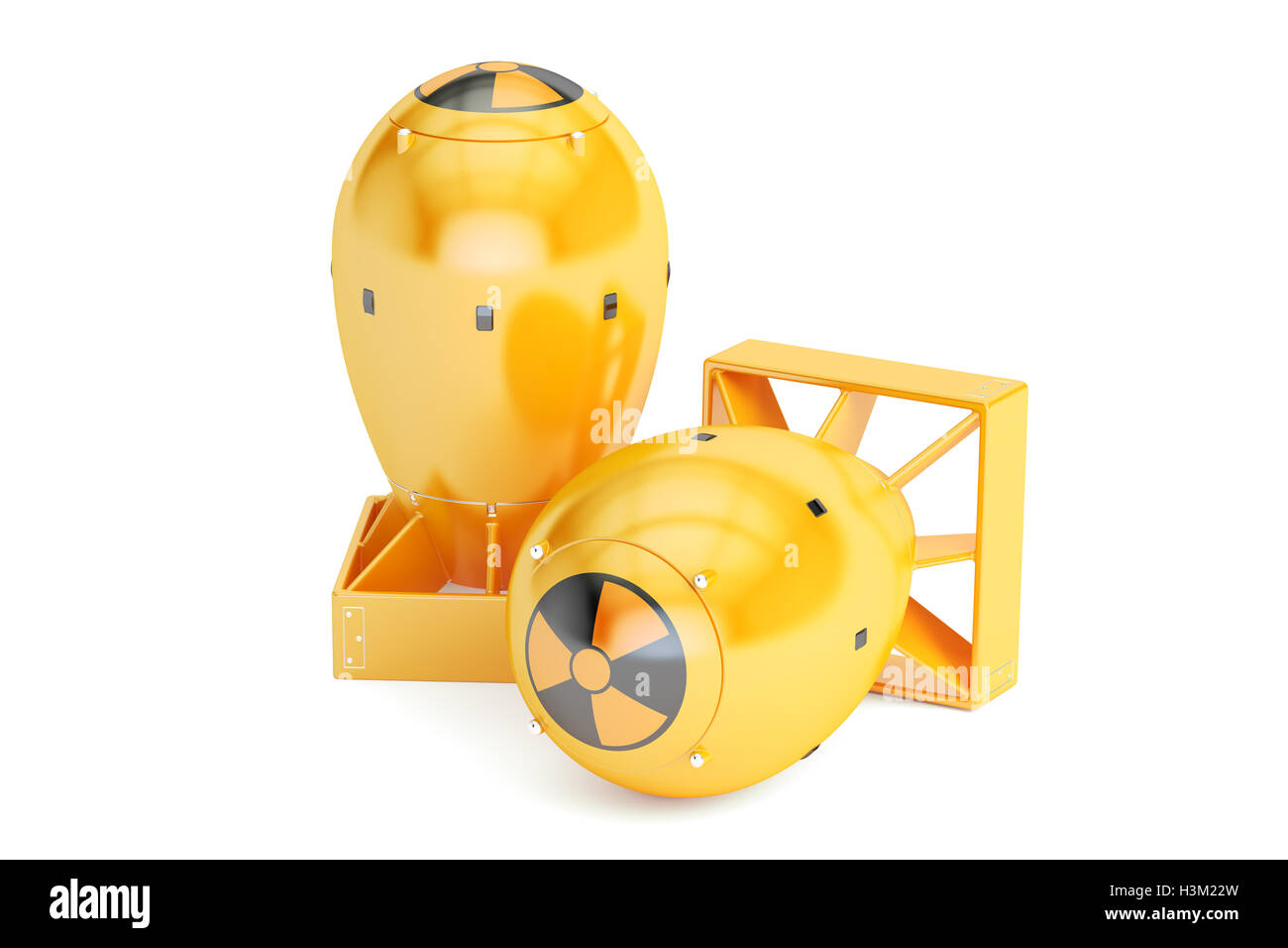 Nuclear atomic bombs, 3D rendering isolated on white background Stock ...