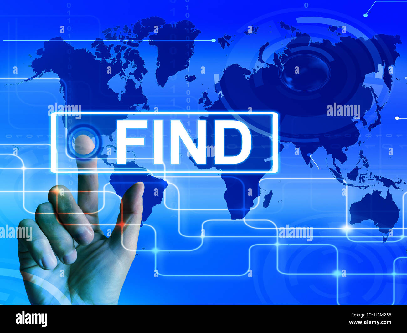 Find Map Displays Internet or Online Discovery or Hunt Stock Photo - Alamy