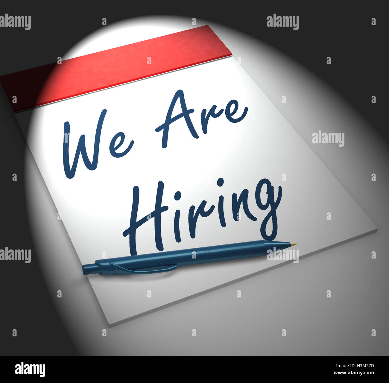 We Are Hiring Notebook Displays Employment Recruitment Or Person Stock ...