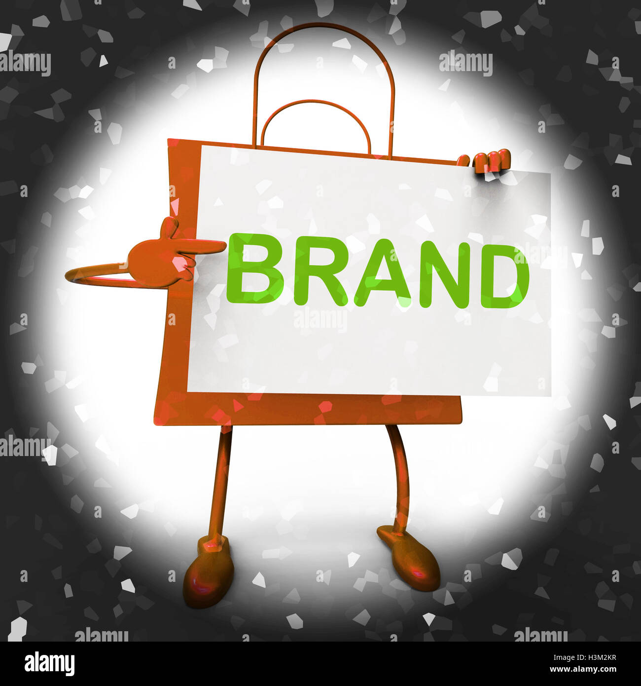 Brand Shopping Bag Shows Branding Trademark or Product Label Stock ...