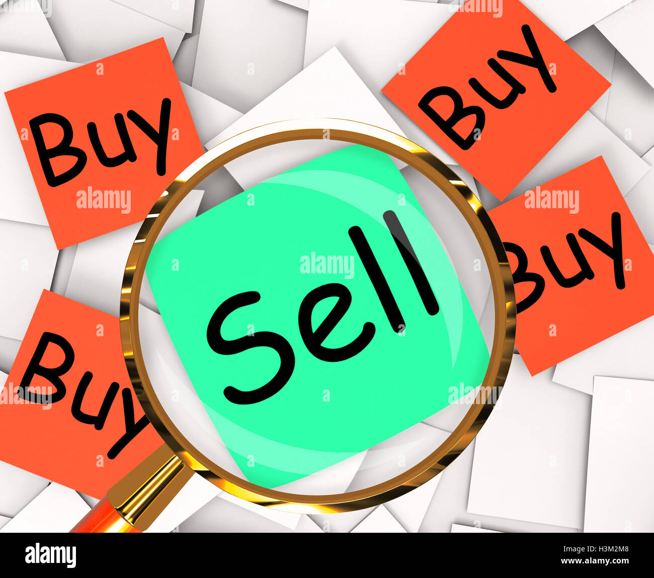 Buy Sell Post-It Papers Show Retail And Transactions Stock Photo - Alamy