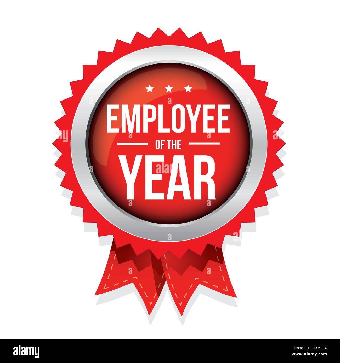 Employee of the year badge with ribbon Stock Vector Image & Art - Alamy