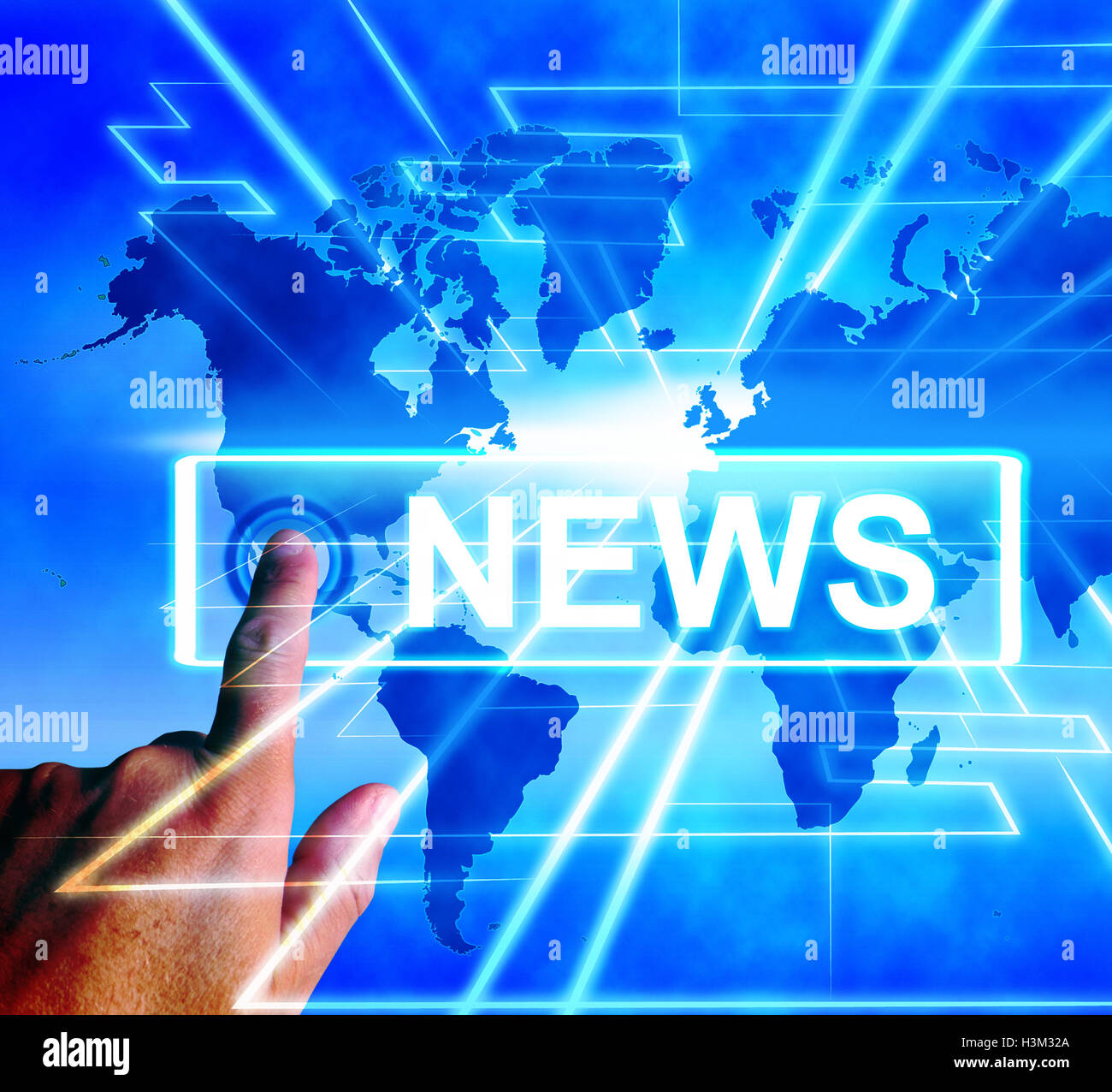 News Map Displays Worldwide Journalism or Media Information Stock Photo ...