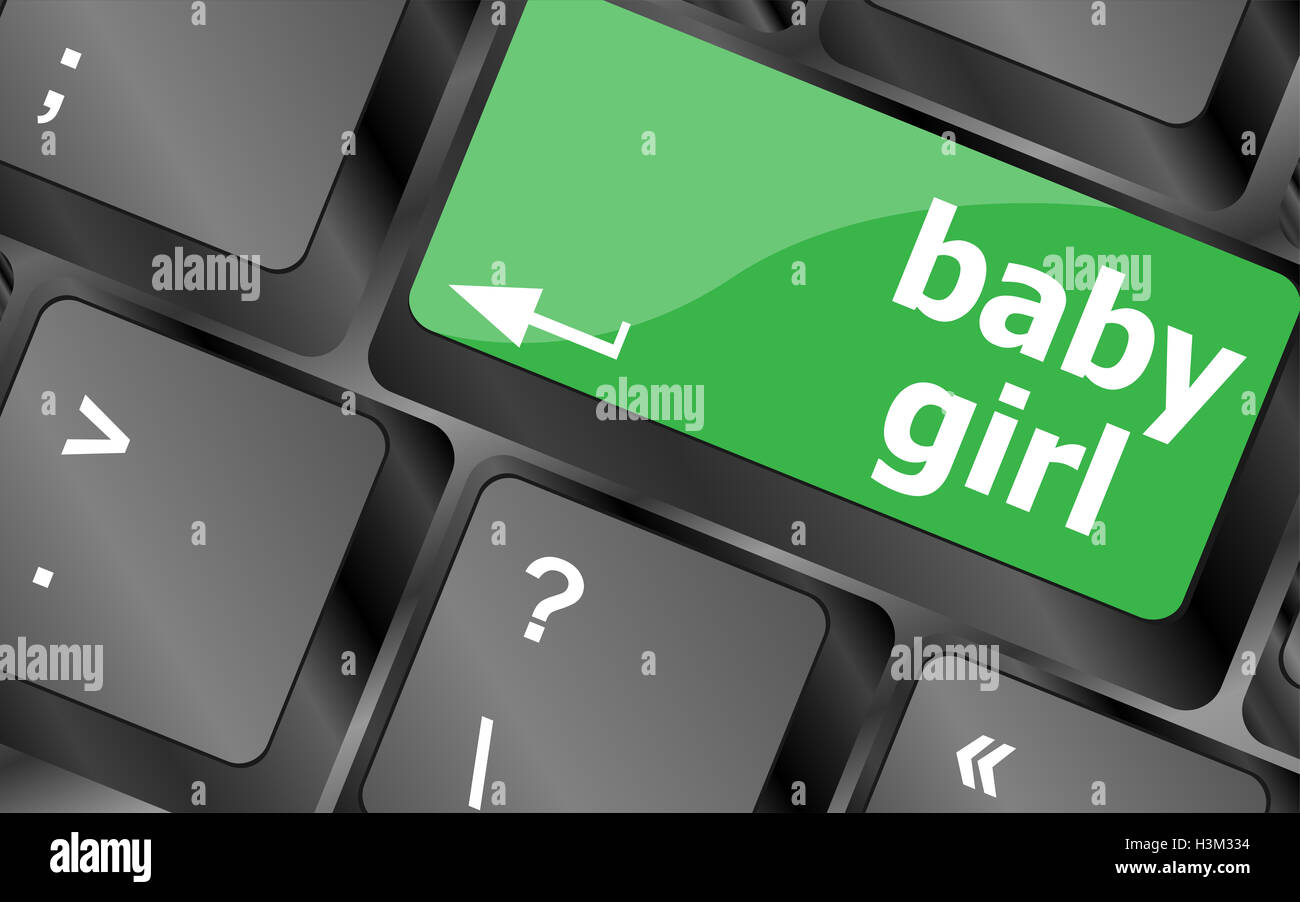 computer keyboard key button - baby girl Stock Photo - Alamy