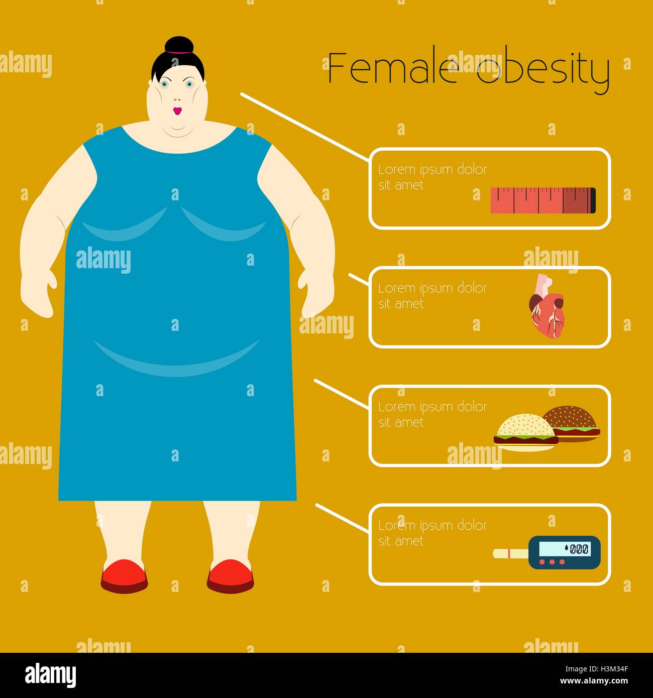 Obesity woman Vector illustration Stock Vector Image & Art - Alamy