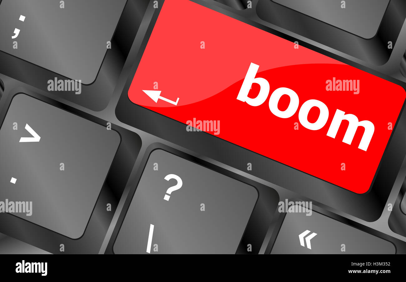 boom button on computer pc keyboard key Stock Photo - Alamy