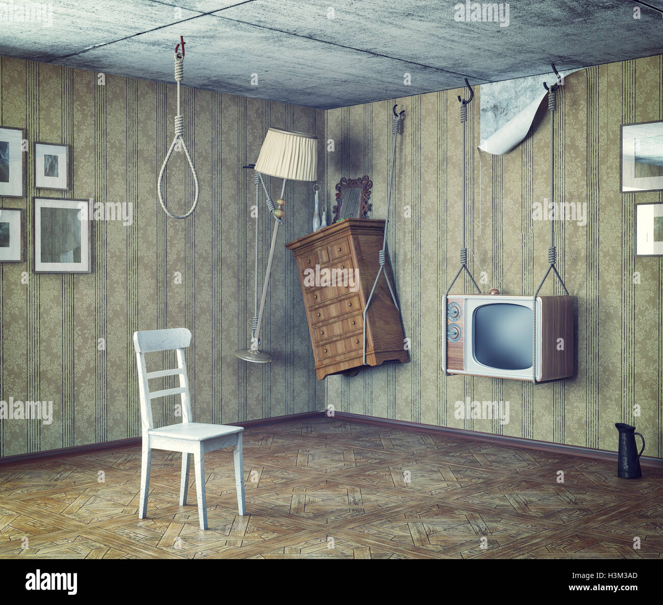 Rope loop in empty interior hi-res stock photography and images - Alamy