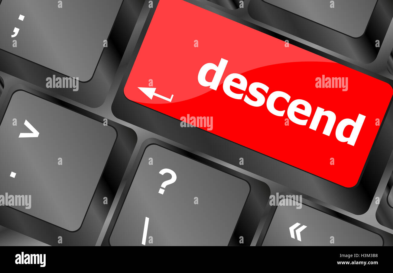 descend button on computer pc keyboard key Stock Photo - Alamy