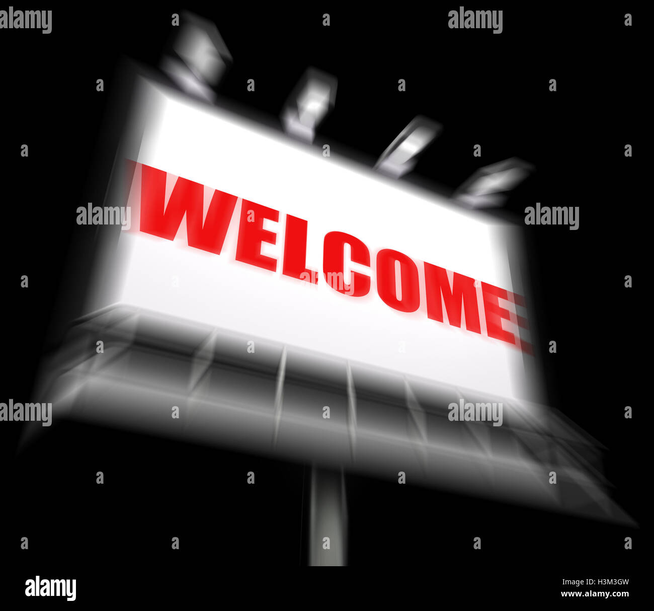 Welcome Sign Displays Hospitality Entrance and Admittance Stock Photo ...