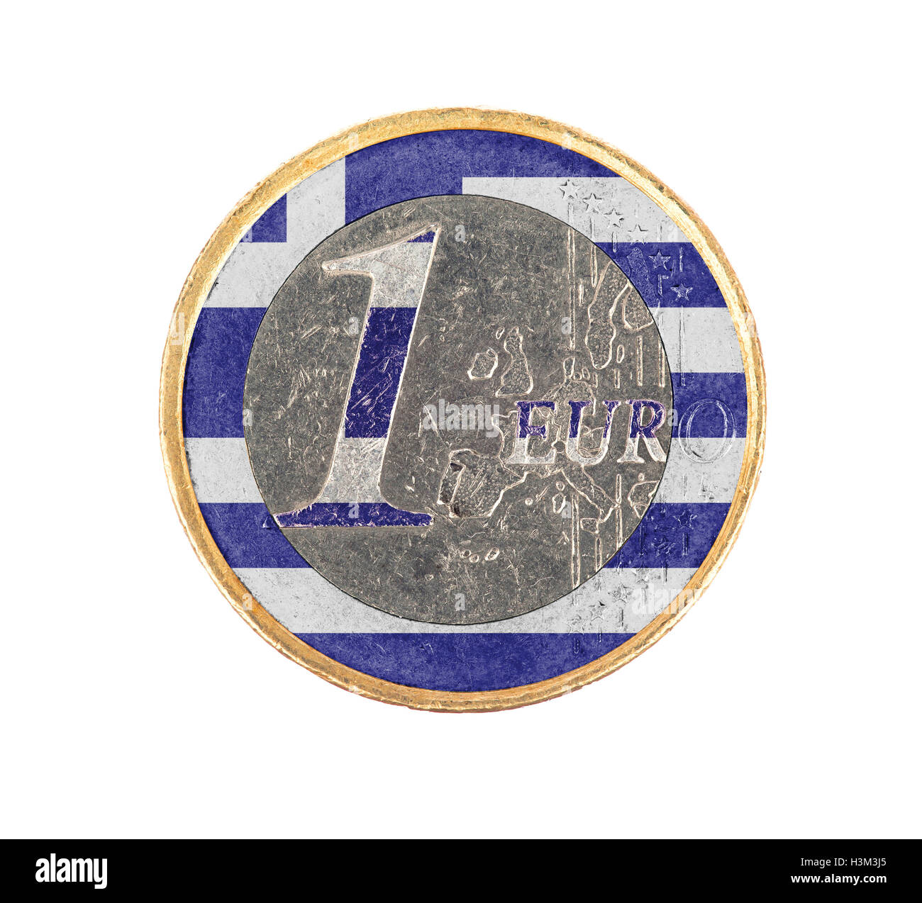 Greek one euro coin symbol europe hi-res stock photography and images ...