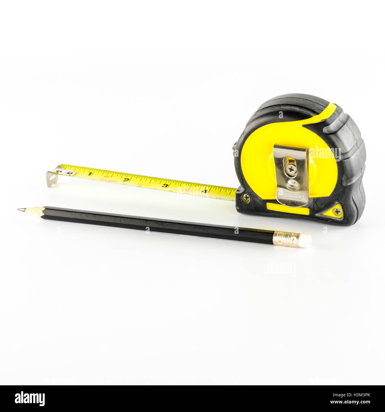 measuring tape with pencil Stock Photo - Alamy