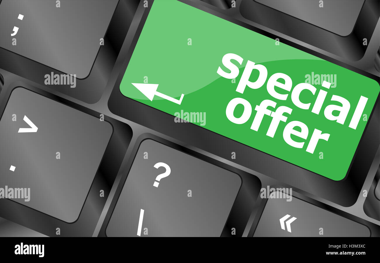 special offer button on computer keyboard keys Stock Photo - Alamy