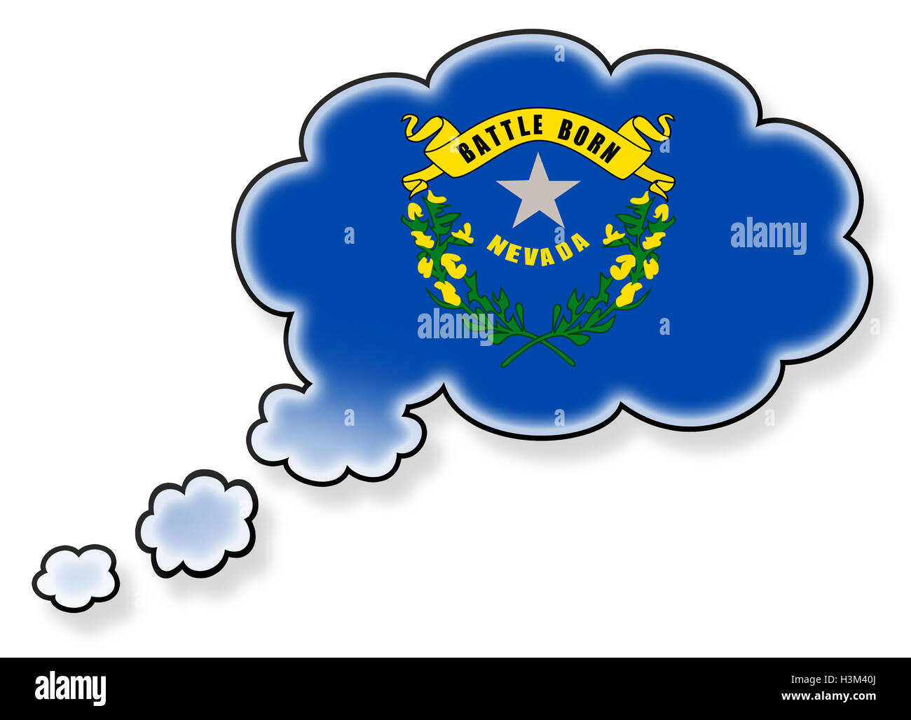Flag in the cloud, isolated on white background Stock Photo - Alamy