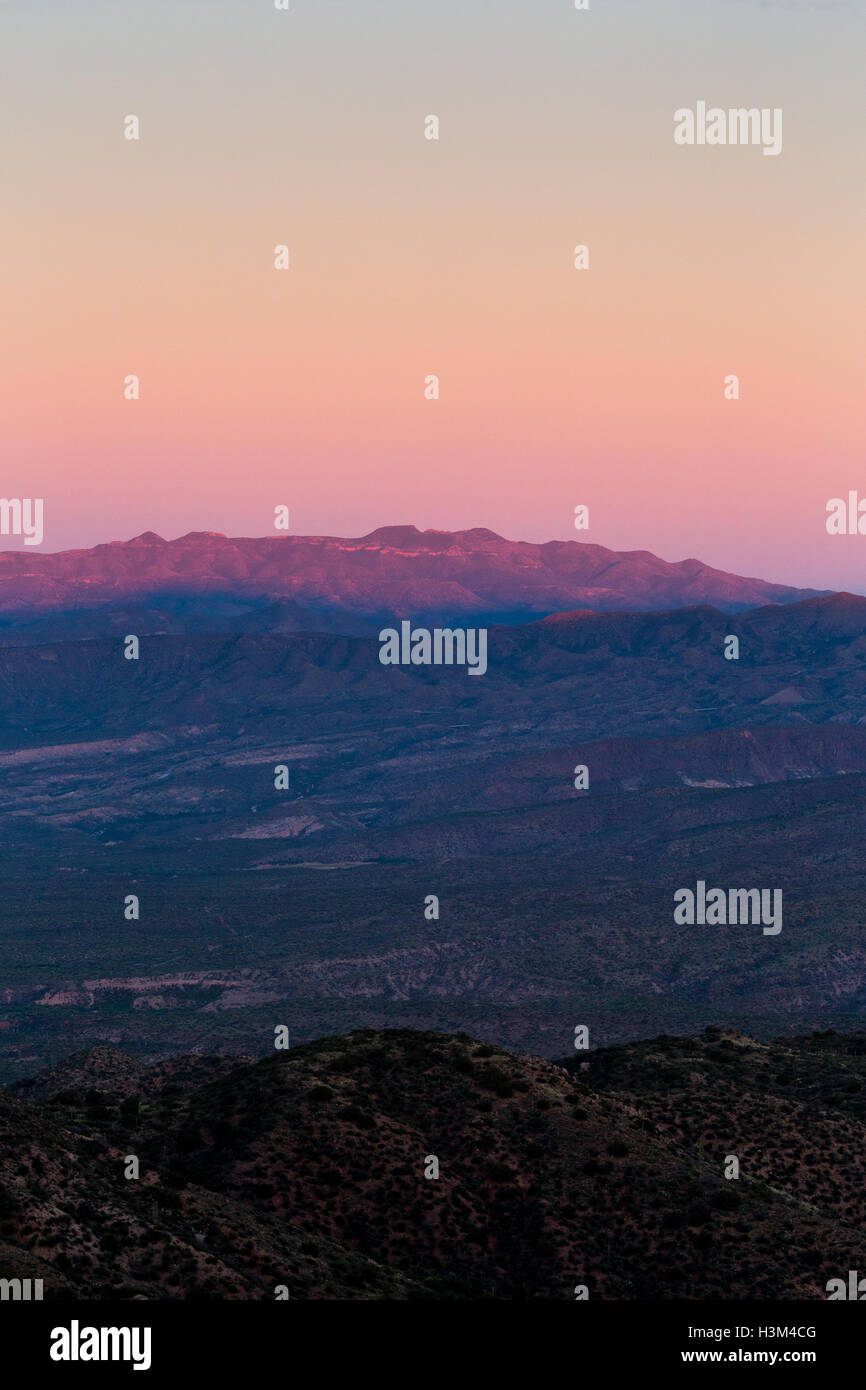 The last light of day hitting the Sierra Ancha Mountains as Earth's ...