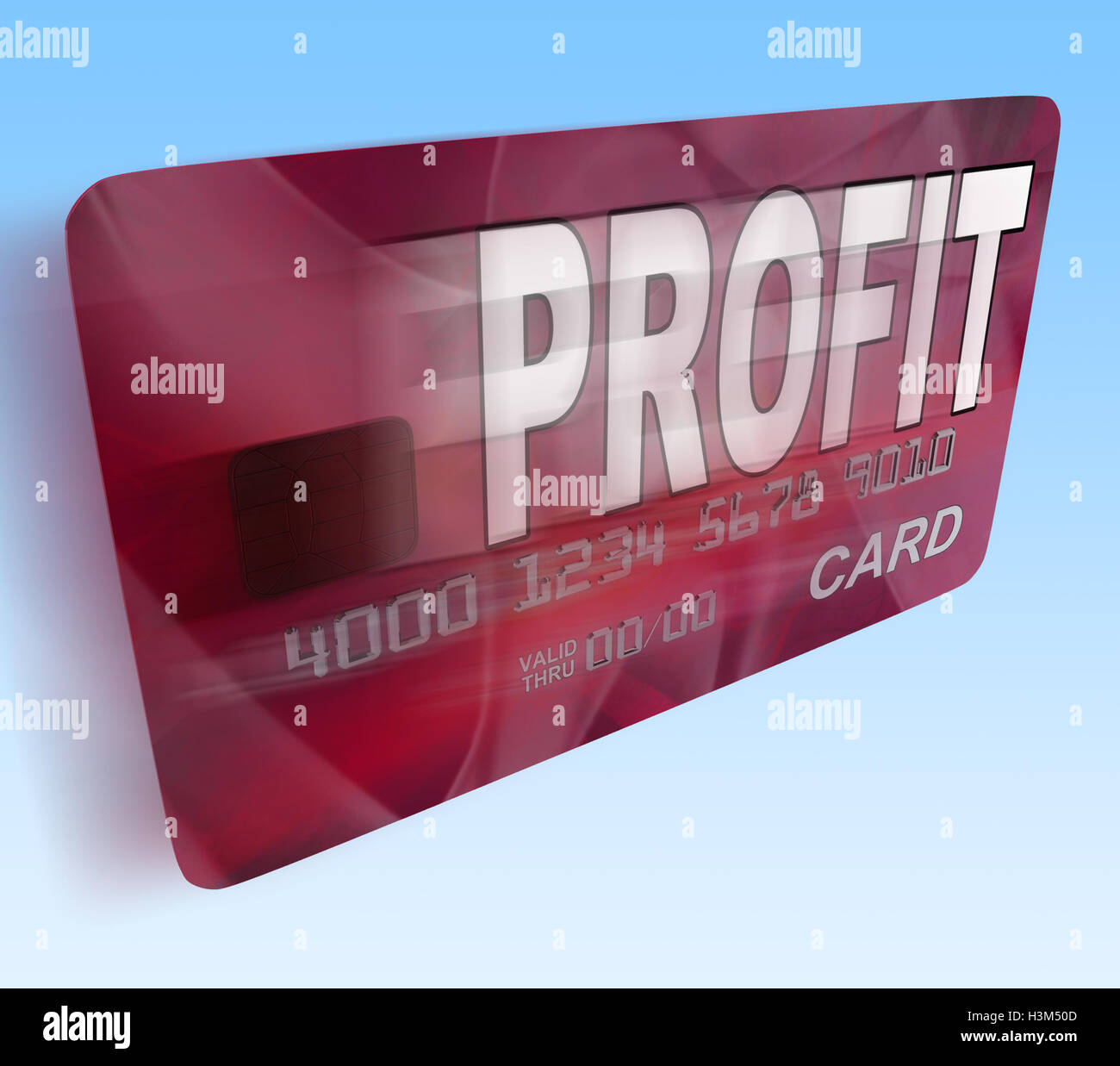 Profit on Credit Debit Card Flying Shows Earn Money Stock Photo - Alamy