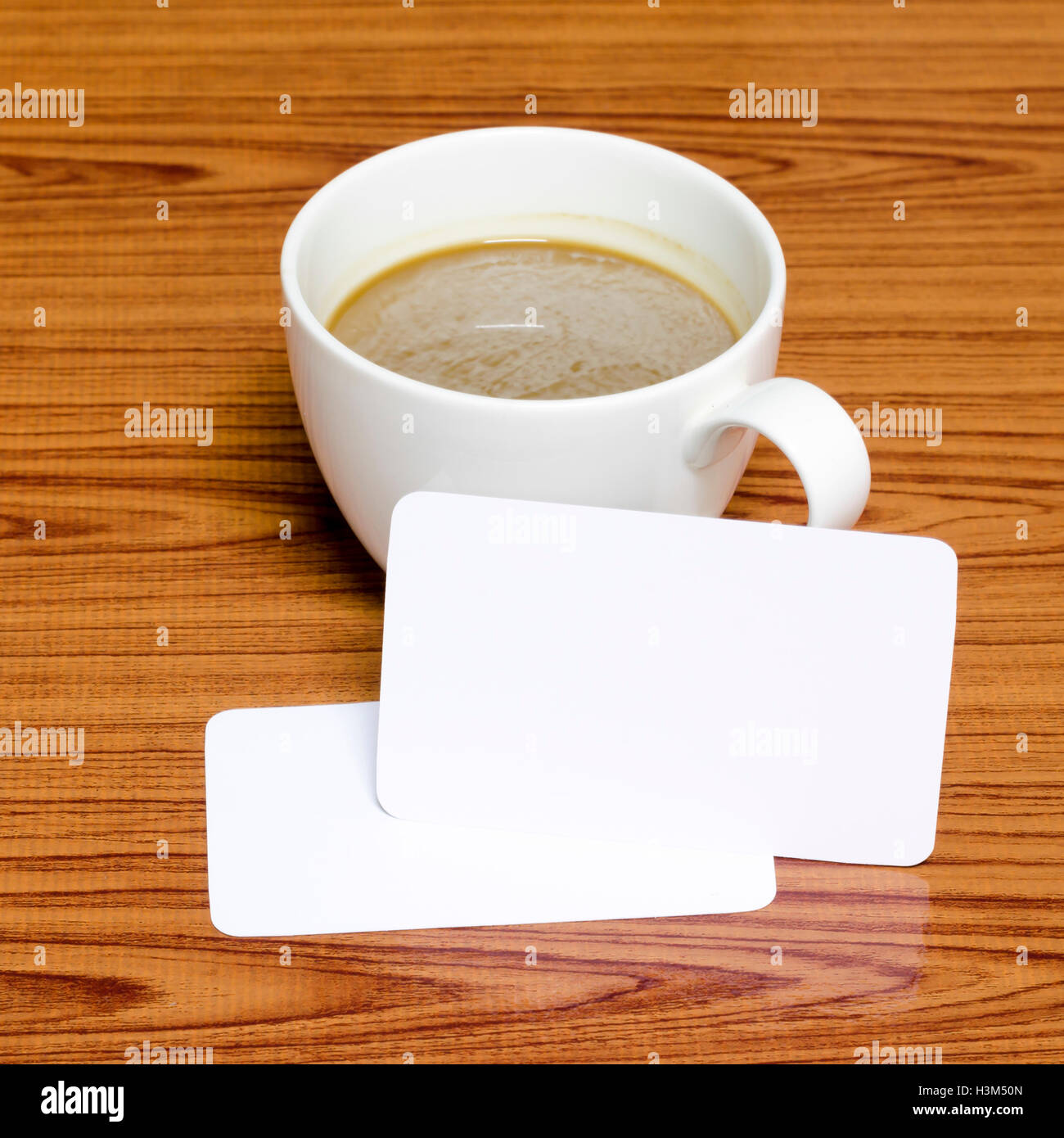 coffee cup and business card Stock Photo - Alamy