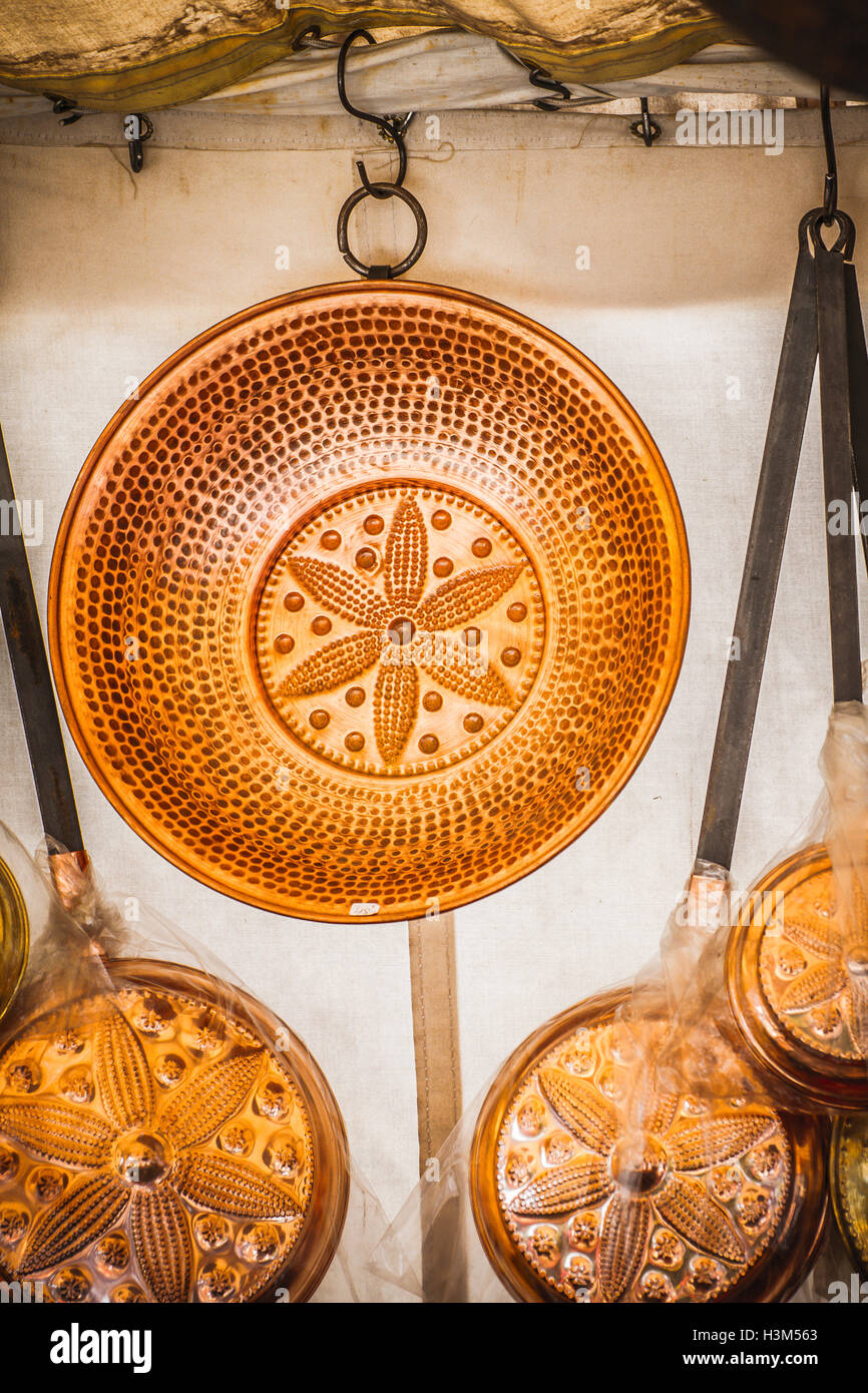 braziers, utensils warm in winter, medieval fair Stock Photo - Alamy