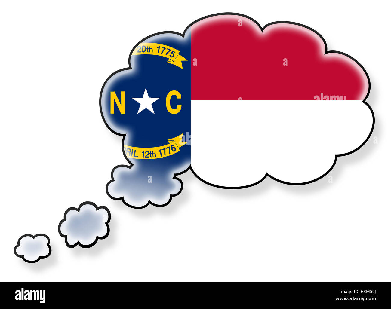 Flag in the cloud, isolated on white background Stock Photo - Alamy