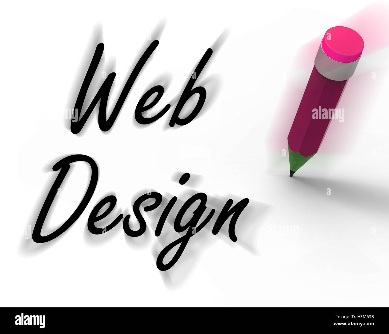 Web Design with Pencil Displays Written Plan for Internet Creati Stock ...