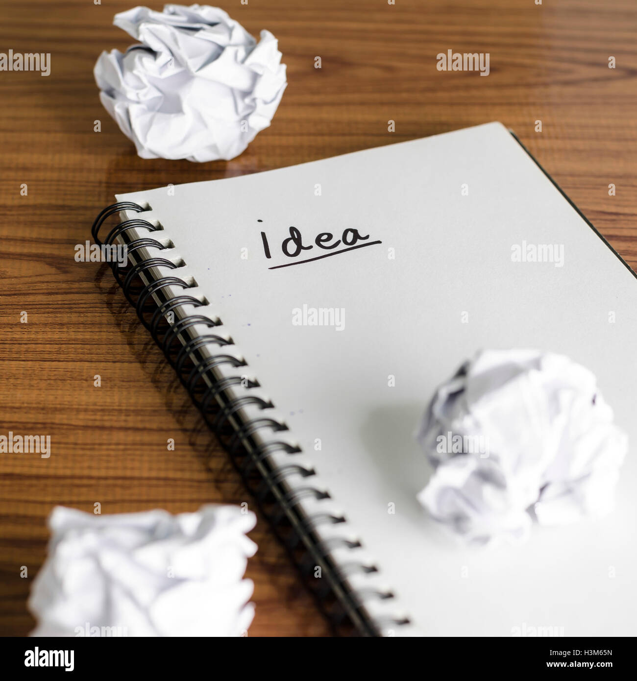 notebook with crumpled paper Stock Photo - Alamy