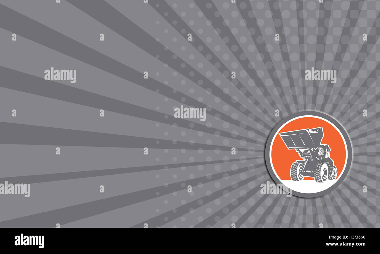 Business card Front End Loader Digger Excavator Circle Retro Stock ...