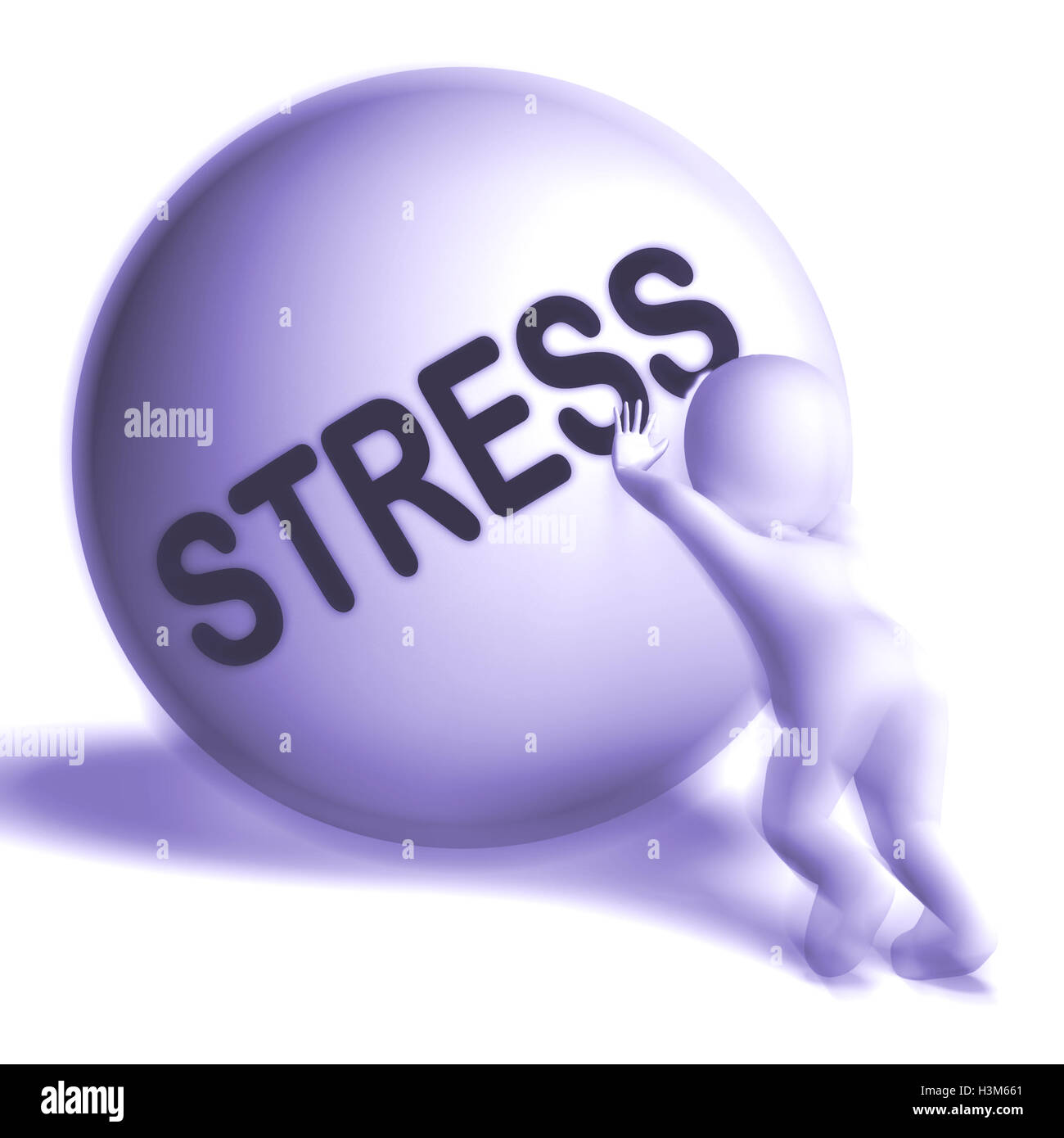 Stress Uphill Sphere Shows Tension And Pressure Stock Photo - Alamy