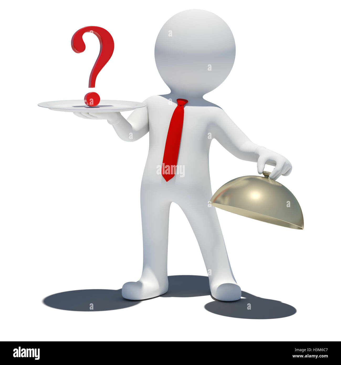 3d white man with question mark Stock Photo - Alamy
