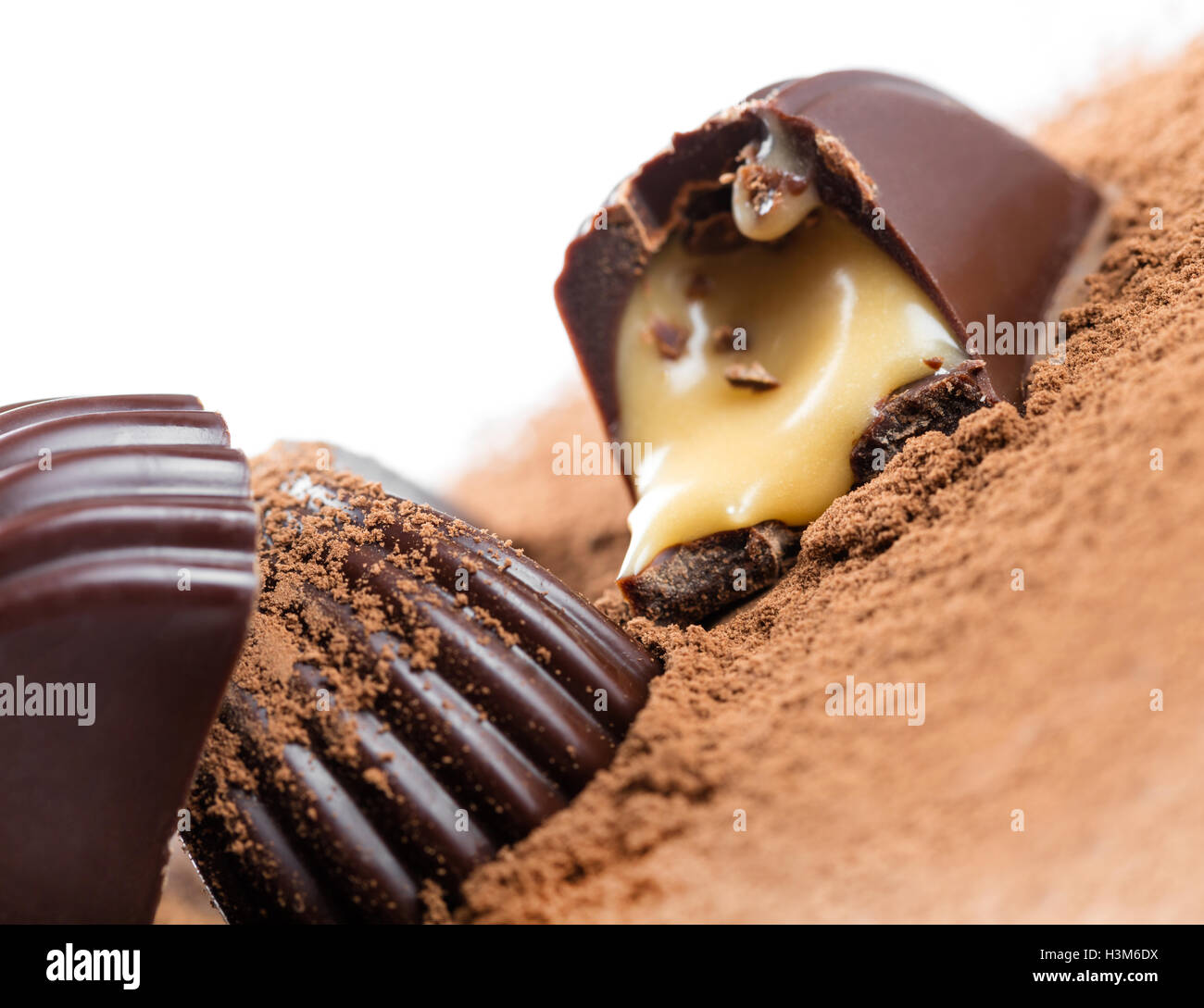 sweets, chocolate candies closeup on a white background Stock Photo - Alamy
