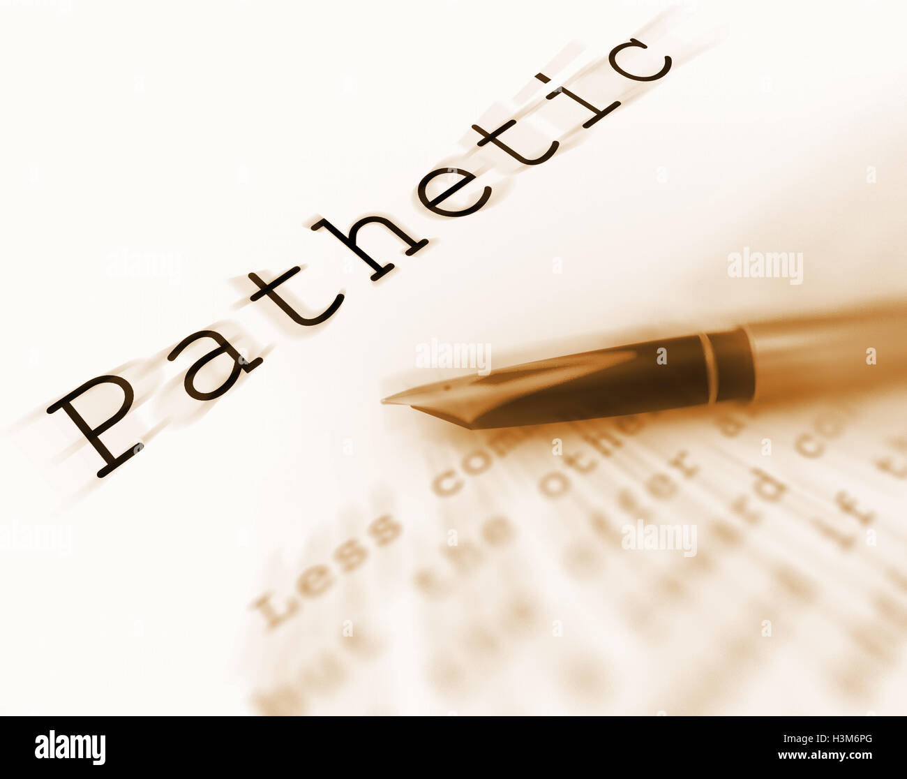 Pathetic Word Displays Inadequate Meagre Or Deplorable Stock Photo - Alamy