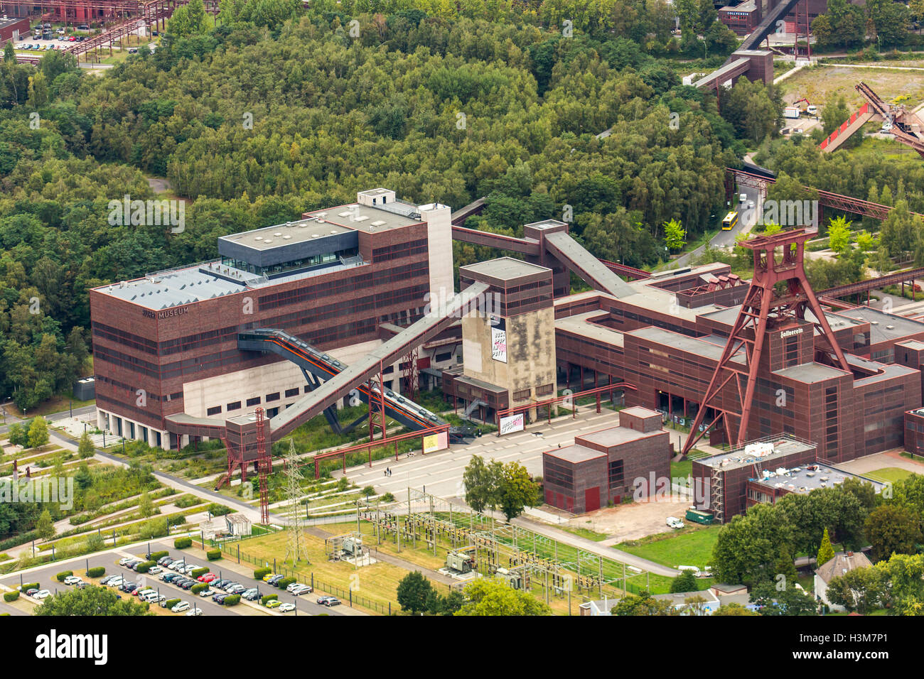 Areal shot of Zollverein colliery, a UNESCO world heritage site in ...