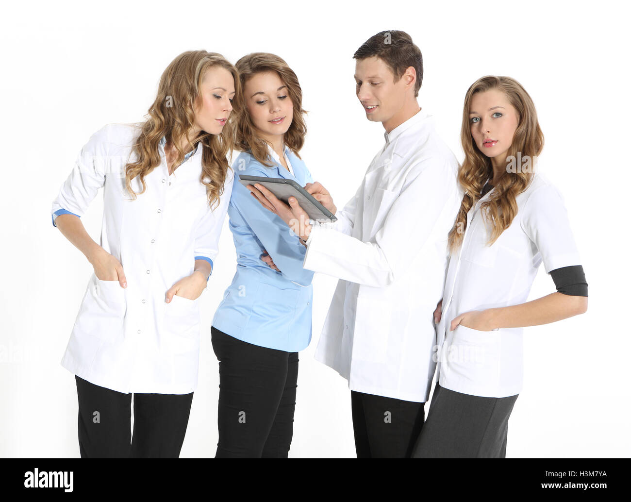Happy doctors in hospital Stock Photo - Alamy