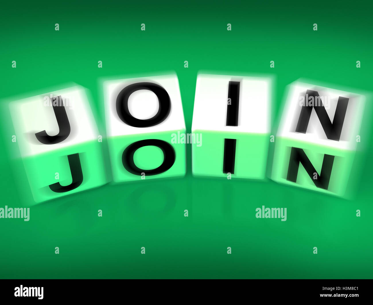 Join Blocks Displays Register Subscribe and Apply Stock Photo - Alamy