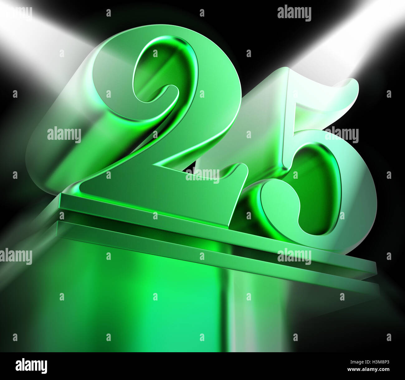 Golden Twenty Five On Pedestal Displays Twenty Fifth Movie Anniv Stock ...