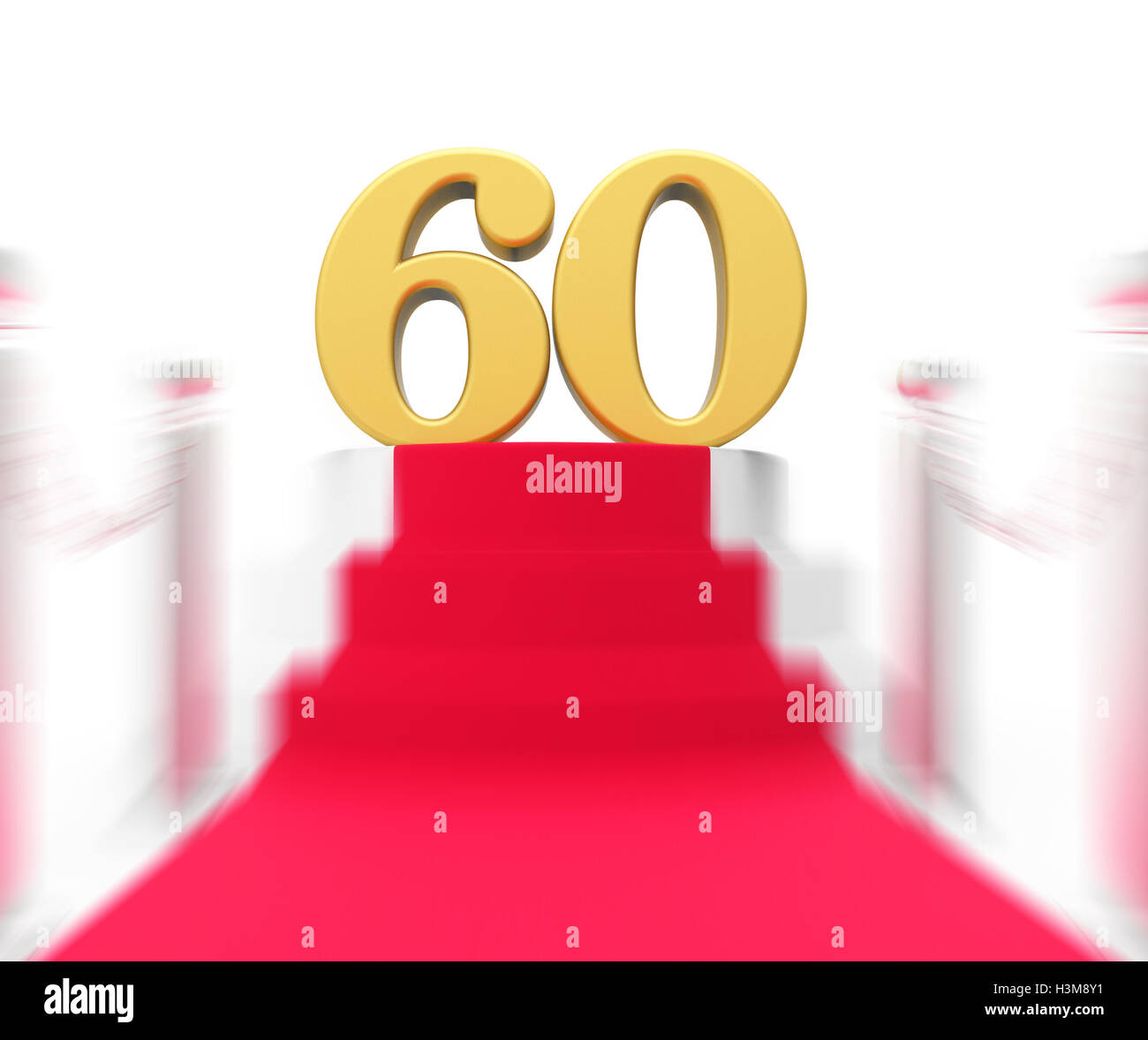 Golden Sixty On Red Carpet Displays Movies And Films Awards Stock Photo ...