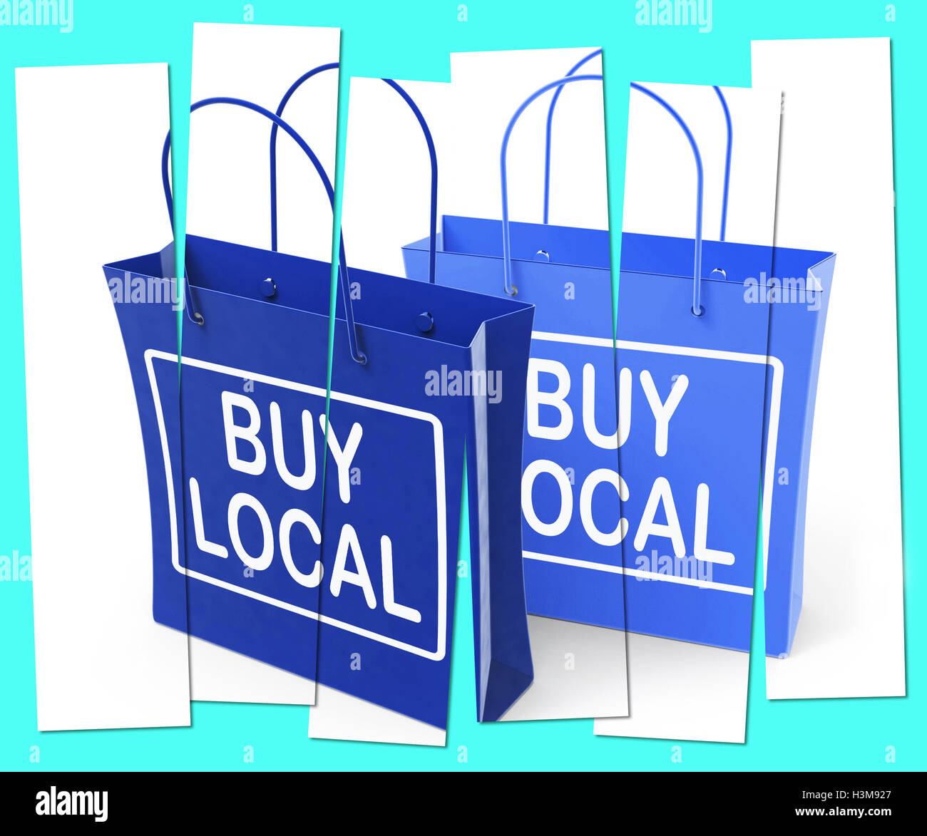 Buy Local Shopping Bags Promote Buying Products Locally Stock Photo - Alamy