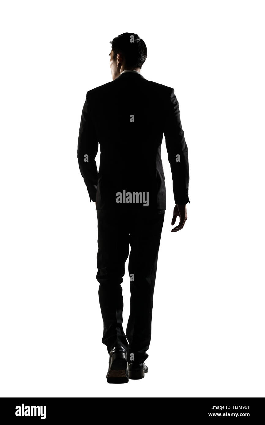 rear view of business man walk Stock Photo - Alamy