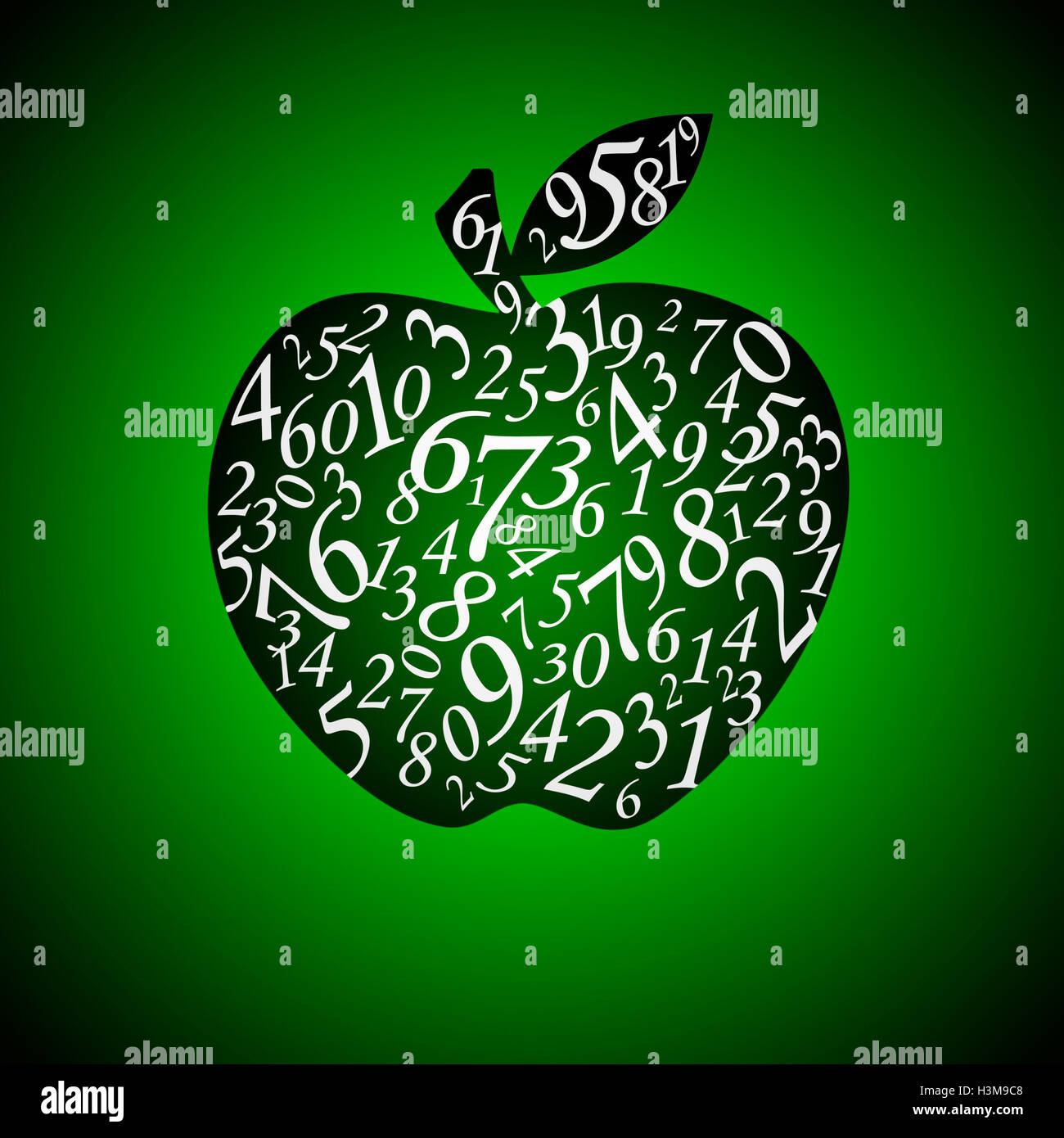 Many figures in the form of an apple. Artistic dark background ...