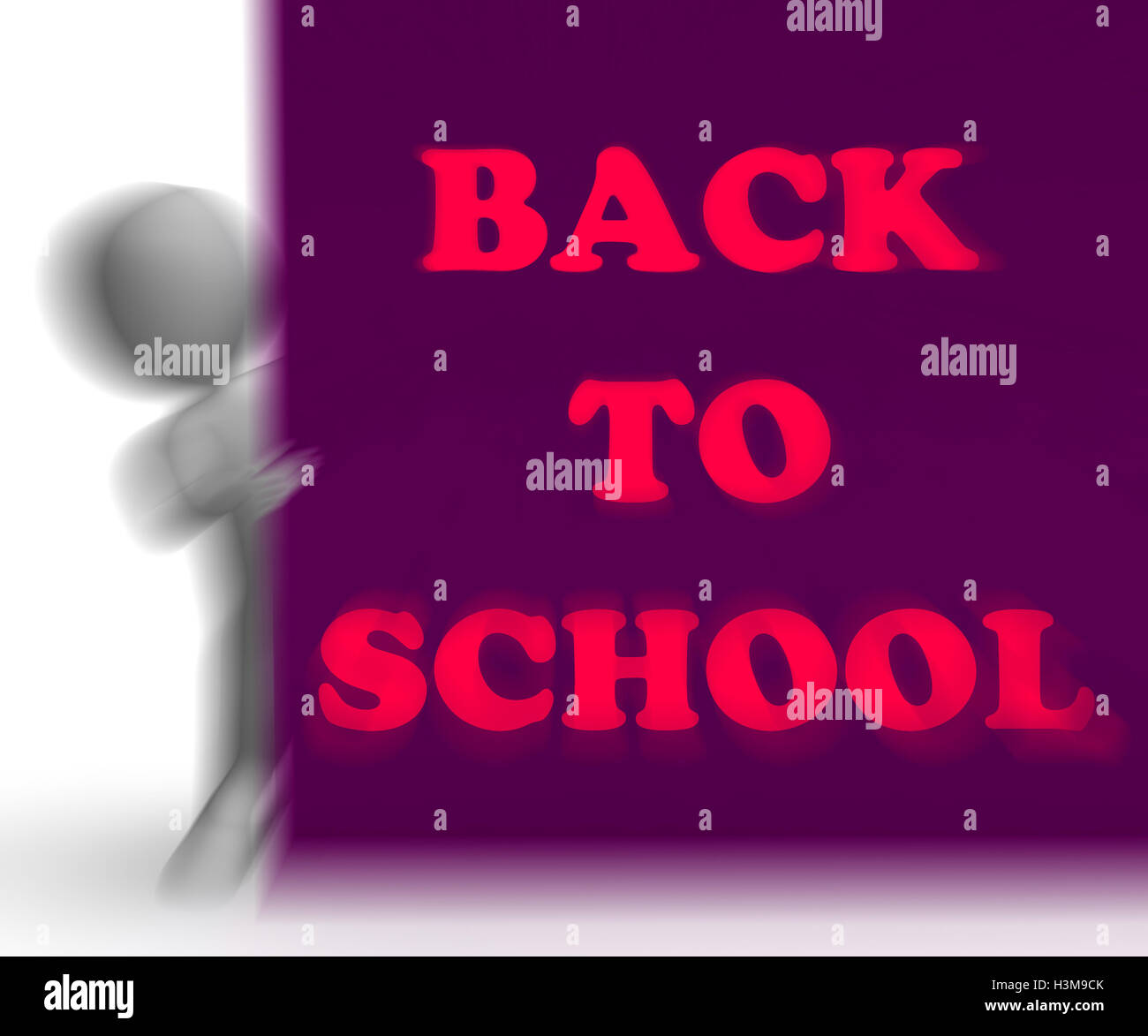 Back To School Placard Means Education And Classrooms Stock Photo - Alamy