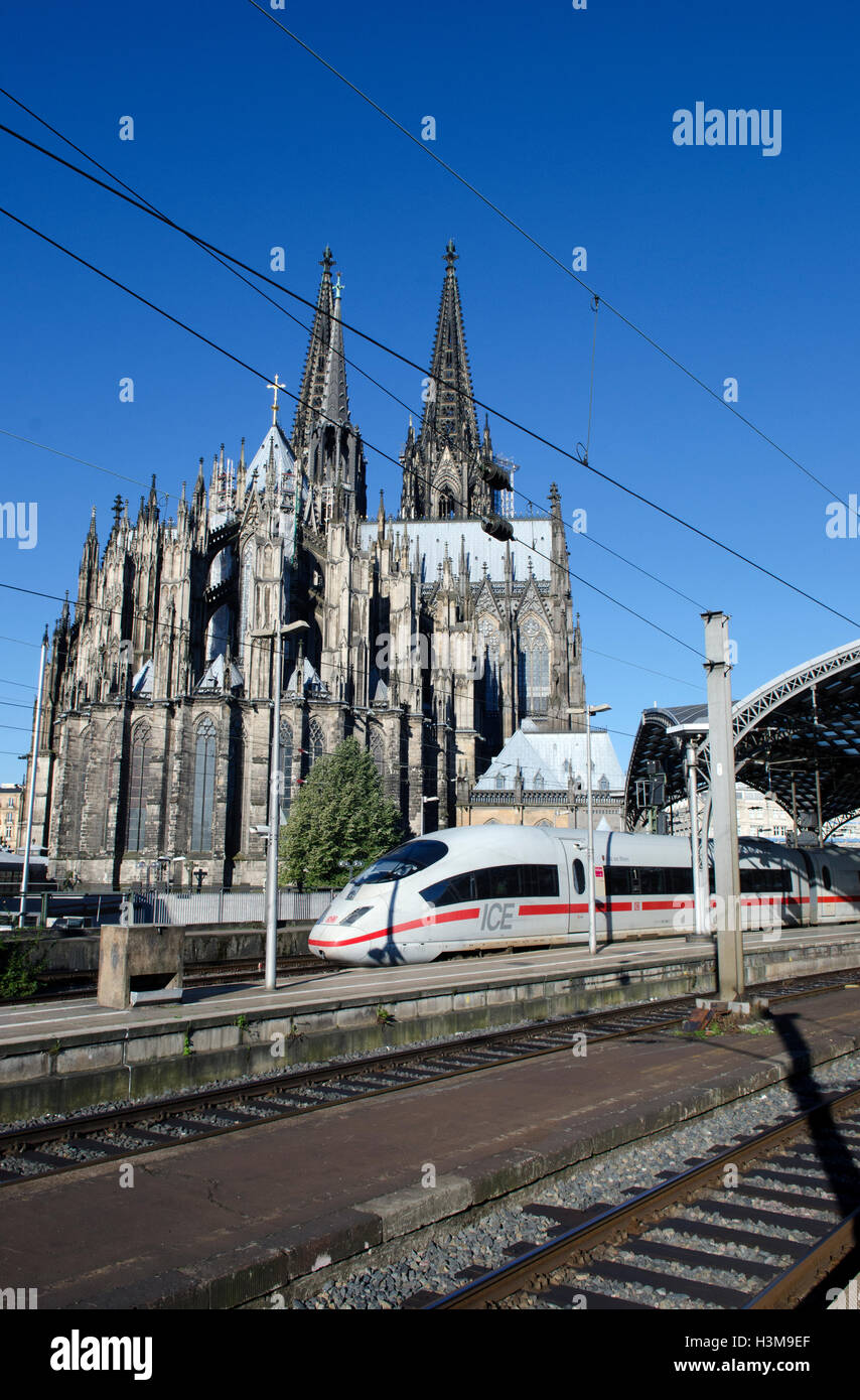 cologne main railway station,dom,ICE train,germany Stock Photo - Alamy