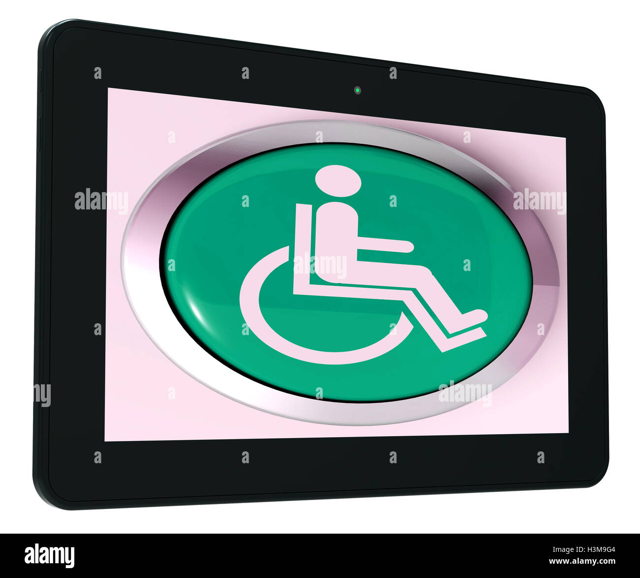 Disabled Tablet Shows Wheelchair Access Or Handicapped Stock Photo - Alamy