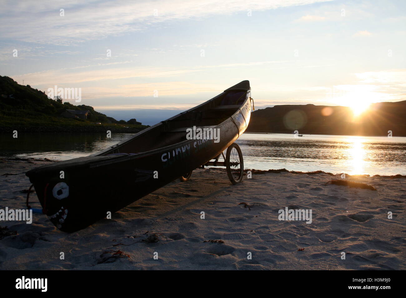 Old canoe in Calgary Bay, Isle of Mull Stock Photo - Alamy
